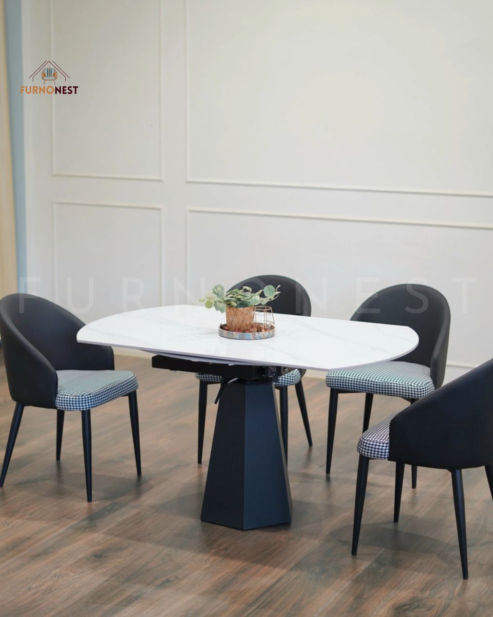 HALO MODERN EXTENDABLE TELESCOPIC DINING TABLE - SMART FURNITURE EXTENDABLE ROUND RECTANGULAR ...